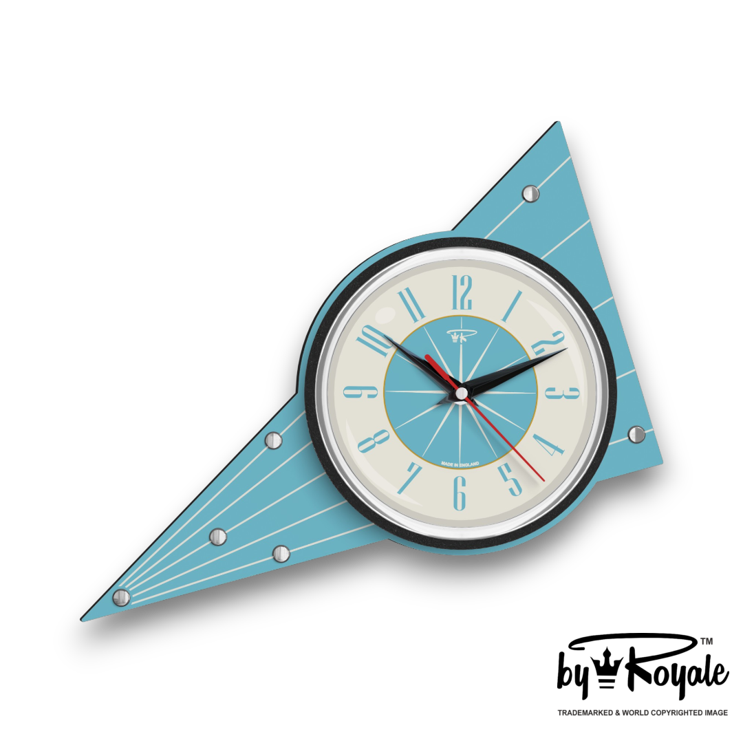 Mid Century Modern Royalexe Laminate Clock By Royale - Aurora in Smeg ...