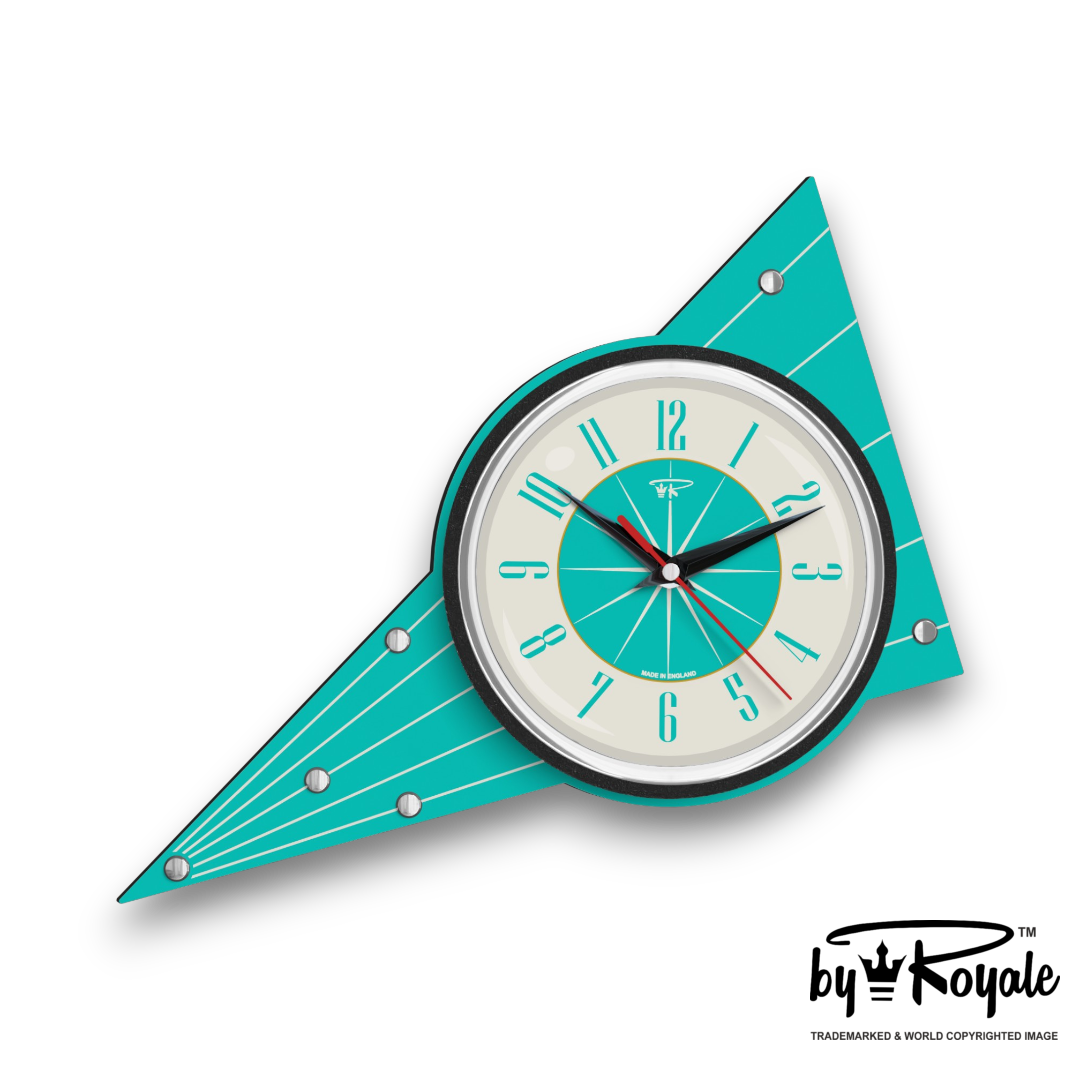 Mid Century Modern Royalexe Laminate Clock By Royale - Aurora in ...