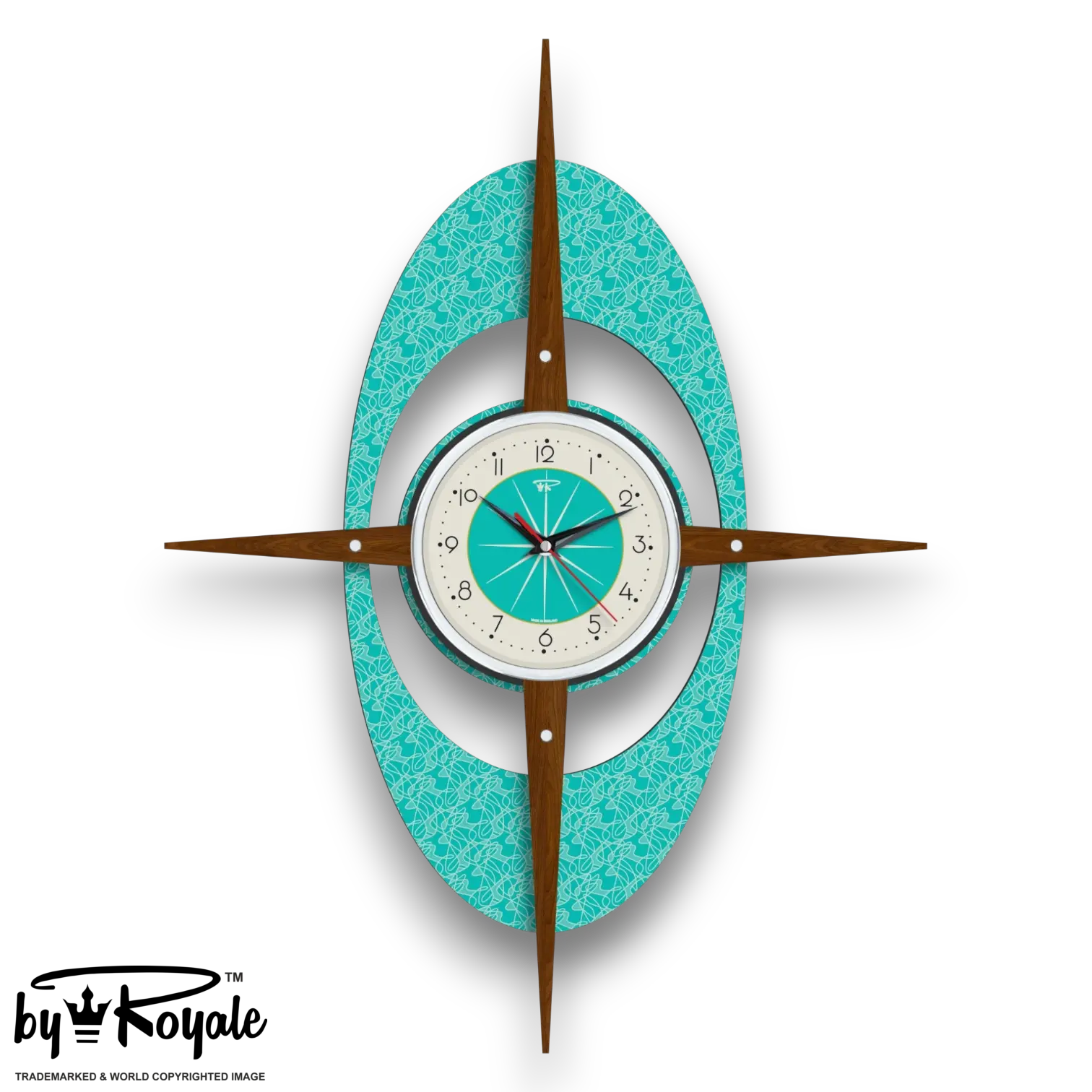 Mid Century Modern Royalexe Laminate Clock By Royale - Gambit Starburst ...